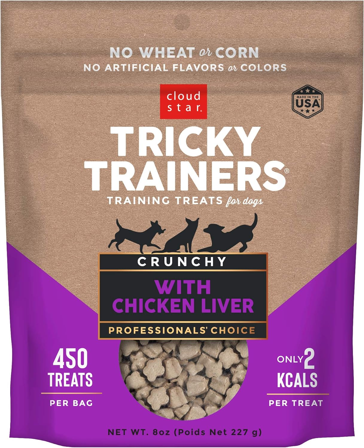 Cloud Star Tricky Trainers Crunchy Dog Training Treats 8 oz Pouch ...